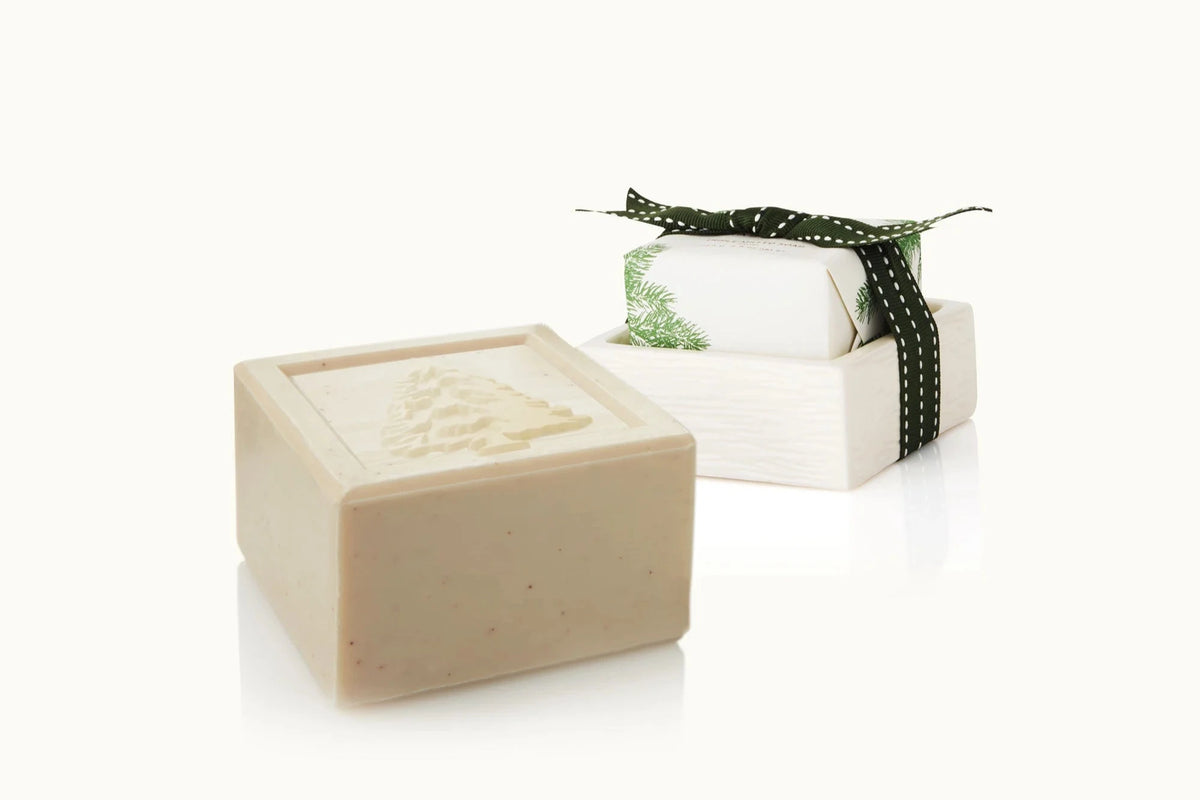 Thymes Frasier Fir Bar Soap and Dish Set — Luxe Furniture Company